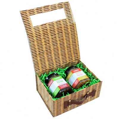 Cardboard Fold-Up Hampers Boxes with Faux Leather Handle