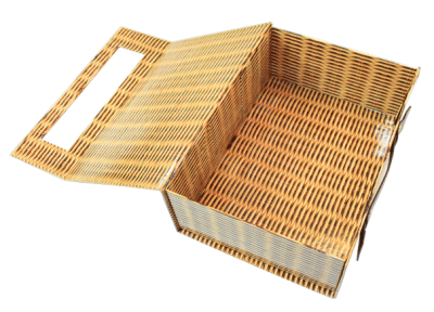 Cardboard Fold-Up Hampers Boxes with Faux Leather Handle
