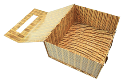 Cardboard Fold-Up Hampers Boxes with Faux Leather Handle