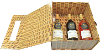 Cardboard Fold-Up Hampers Boxes with Faux Leather Handle