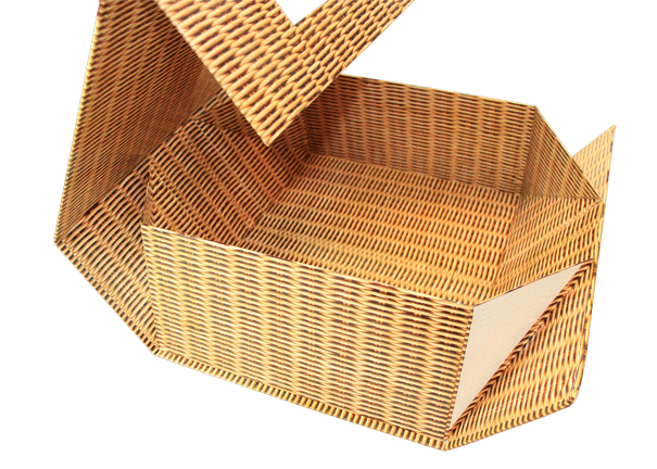 Cardboard HAMPER BOX with Handle (42x32x16cm) - large WICKER