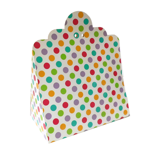 10 x Large Triangle SPOTTY Gift Box with BLUE Mini Bows