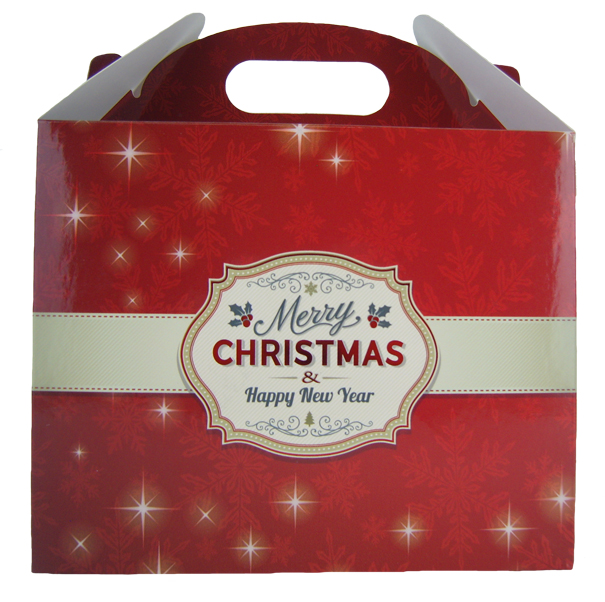 Gable Boxes - 17x10x14cm (pk10) - MERRY CHRISTMAS