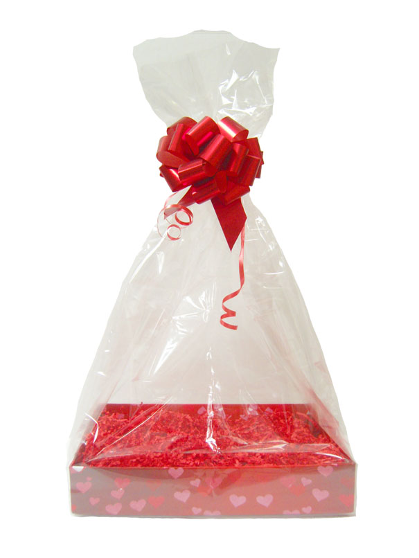 Medium Gift Basket Kit HEARTS EASY FOLD TRAY / RED ACCESSORIES