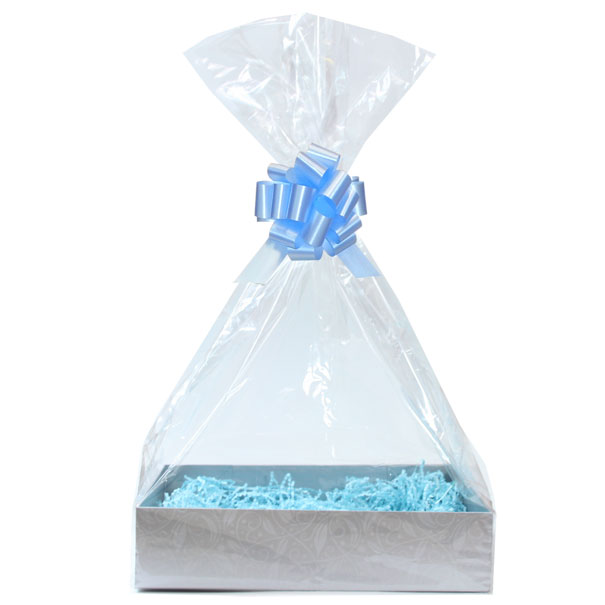 Large Gift Basket Kit SILVER VINE EASY FOLD TRAY / BLUE ACCESSORIES