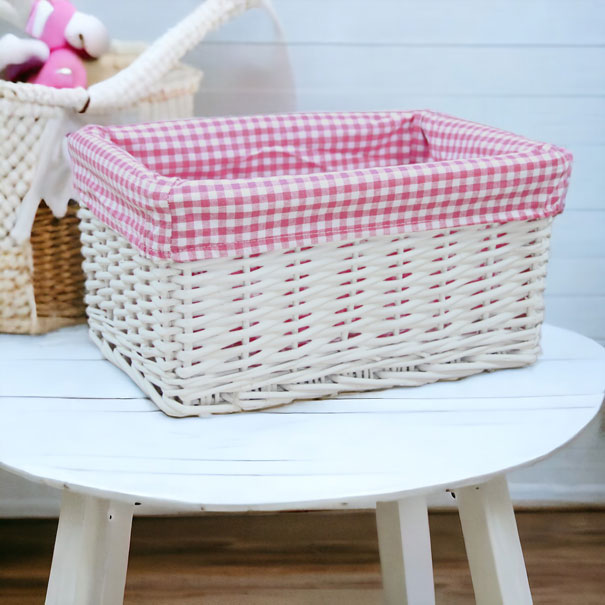 White Wicker Storage Baskets