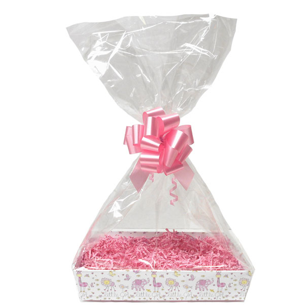 Complete Gift Basket Kit Large LITTLE GIRL EASY FOLD TRAY PINK ACCESSORIES