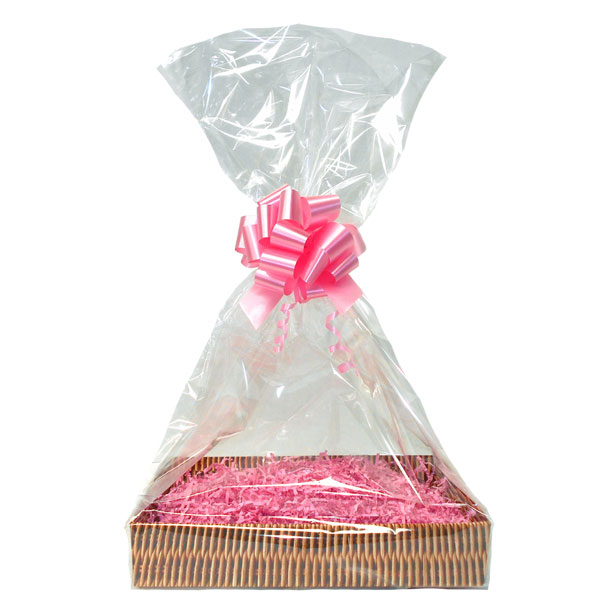 Large Gift Basket Kit WICKER EASY FOLD TRAY / PINK ACCESSORIES
