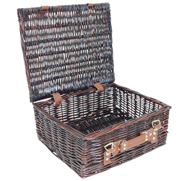 Set of 3 VINTAGE BROWN WICKER Hampers - 12, 14, 18"
