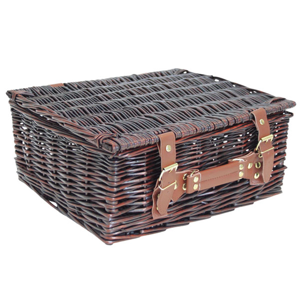 Set of 3 VINTAGE BROWN WICKER Hampers - 12, 14, 18"