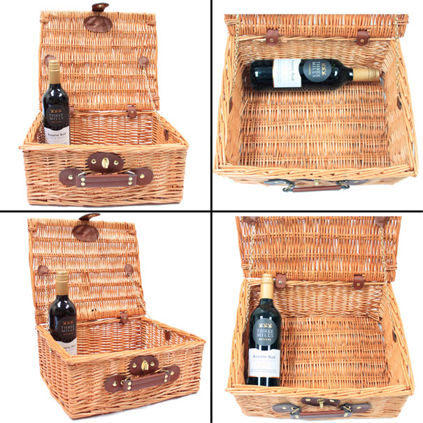 BULK Gift Hamper Kit - 14" NATURAL WICKER HAMPER/RED ACCESSORIES