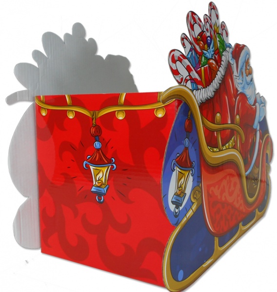 Complete Gift Box Kit with Tissue, Bag, Bow and Tag-SANTA SLEIGH